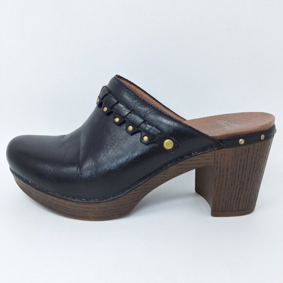 Dansko | Shoes | Dansko Womens Studs Platform Clogs Mules Black Leather ...